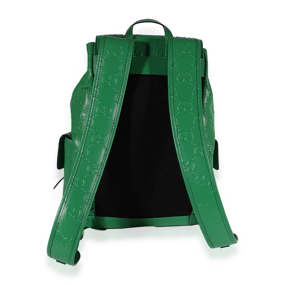 Gucci | Bags | Gucci Green Gg Embossed Leather Backpack | Poshmark